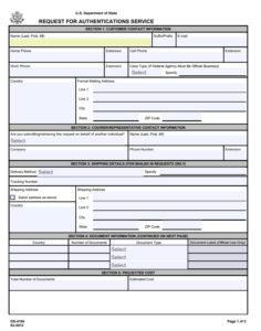 Form DS 4194 – Office of Authentications – Apostille Services