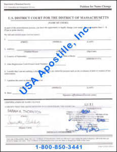 US Petition for Name Change Apostille – Apostille Services