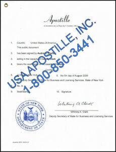 Example of New York Apostille – Apostille Services